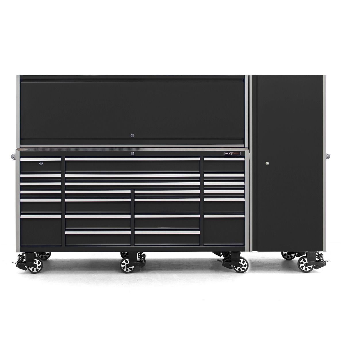 Tool Vault Elite XL 84” 23-Drawer Roller Cabinet with Hutch and Side ...