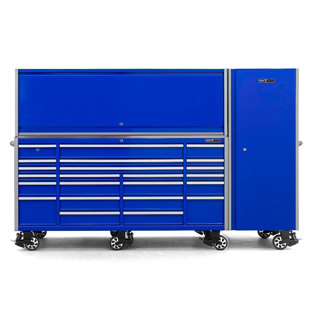 Tool Vault Elite XL 84” 23-Drawer Roller Cabinet with Hutch and Side ...