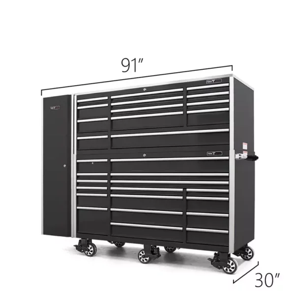 Tool Vault Elite 72″ 33 Drawer Roller Cabinet w/ Top Chest & Side Locker – StrictlyToolBoxes.com